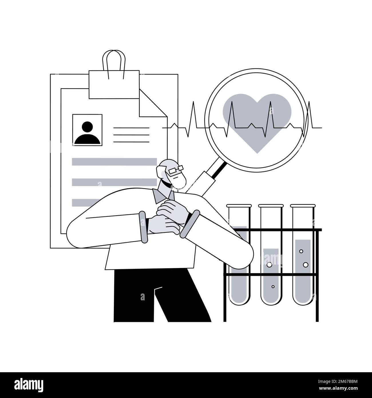 Cardiac patient card abstract concept vector illustration. Medical ...
