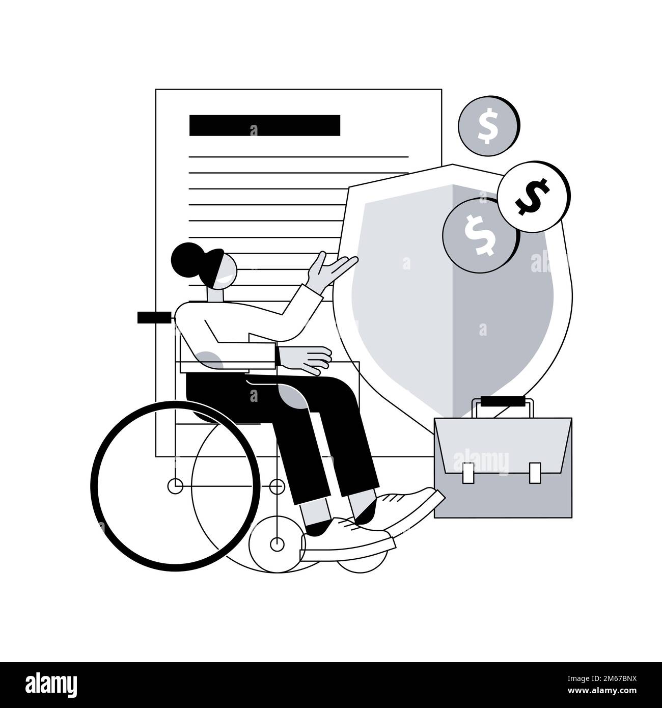 Disability insurance abstract concept vector illustration. Disability ...