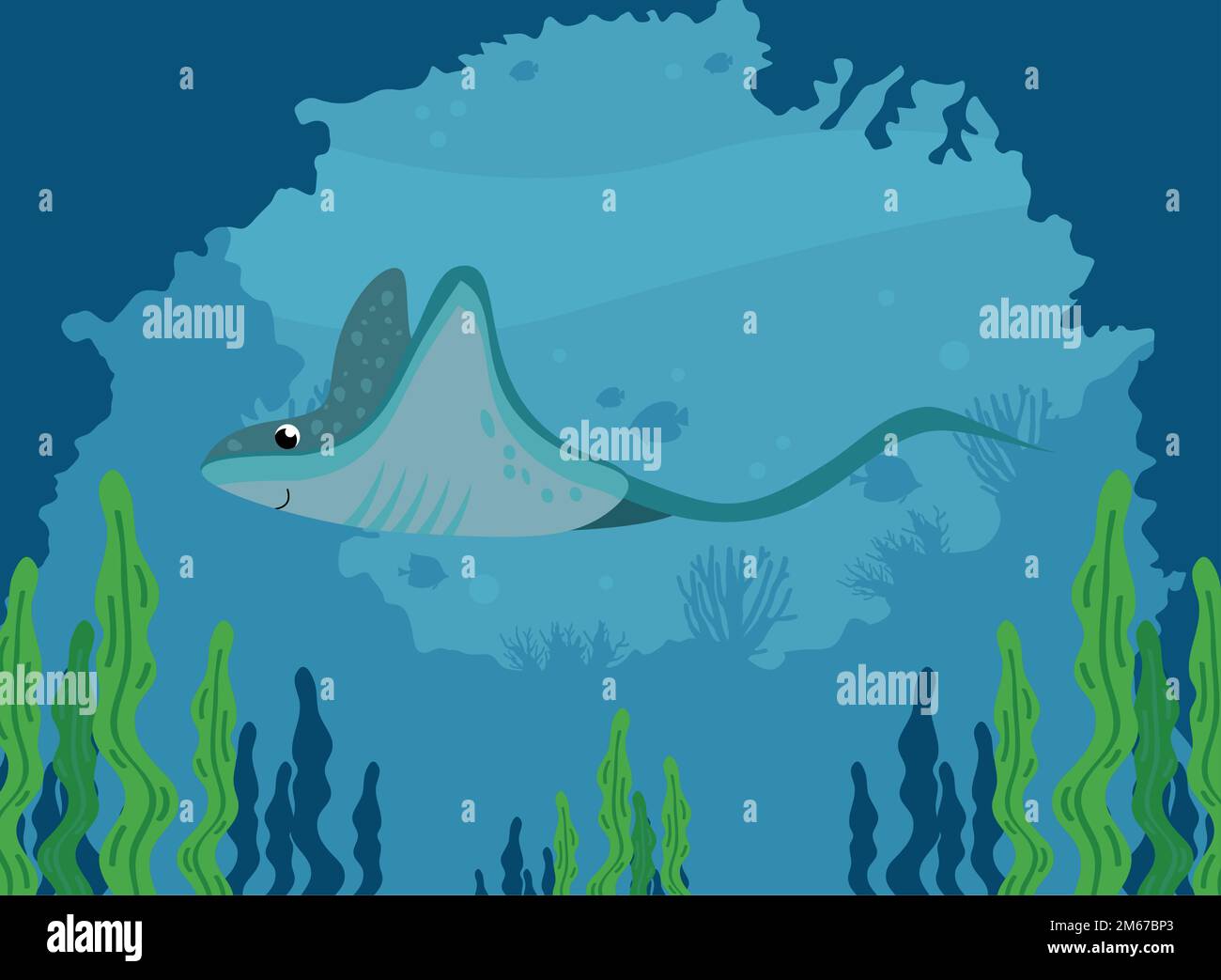 stingray swimming undersea Stock Vector Image & Art - Alamy