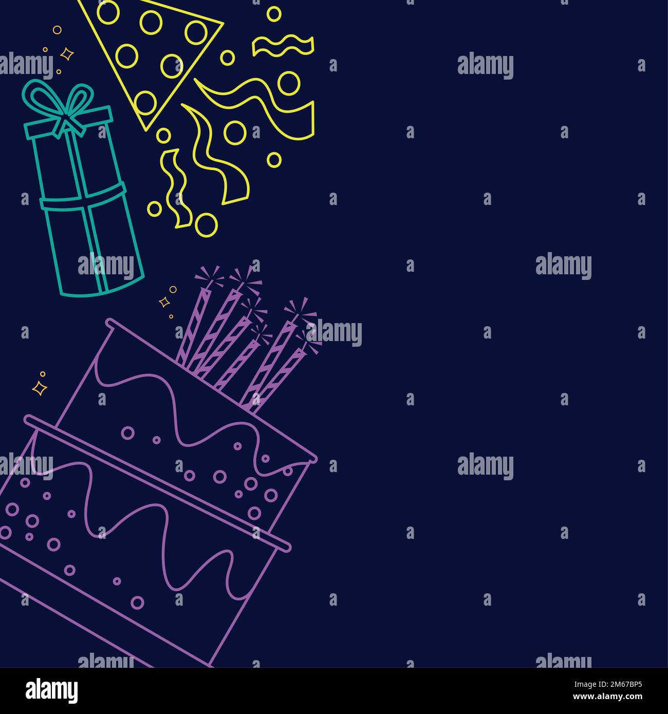 Lets party happy birthday Stock Vector Images - Alamy