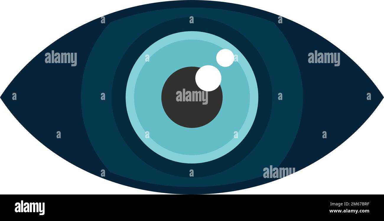 Angry eye icon flat vector. Optical lens. Look vision isolated Stock ...