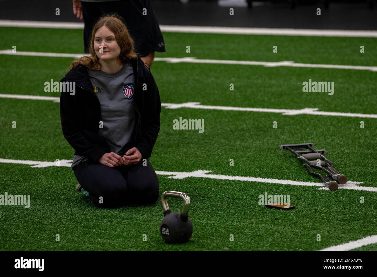 Retired U.S. Army Spc. Angela Euson an Invictus Game Competitor warms ...