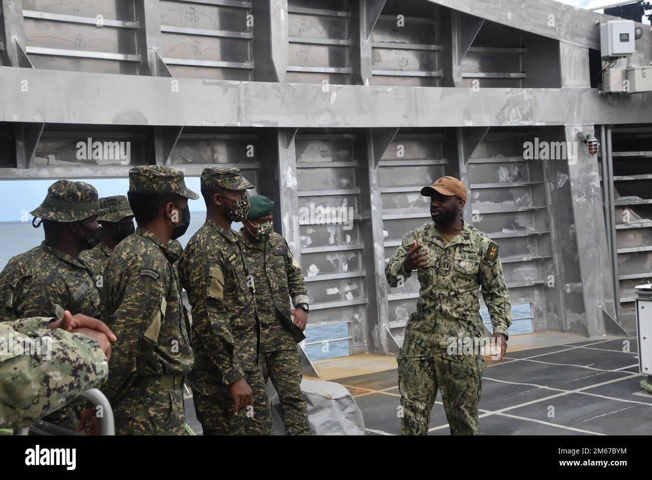 Barbados coast guard and defense force personnel hi-res stock ...