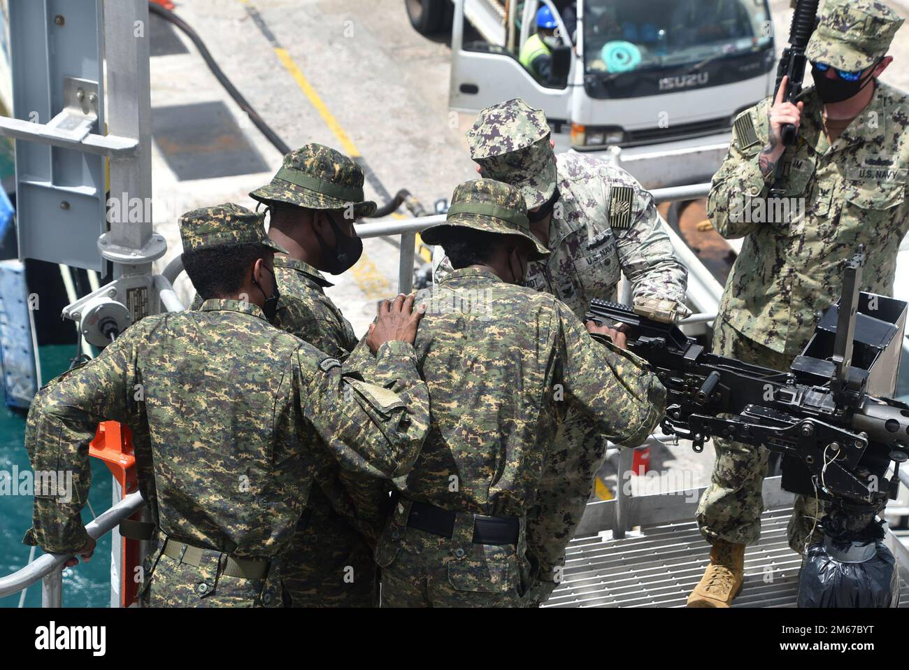 Barbados coast guard and defense force personnel hi-res stock ...