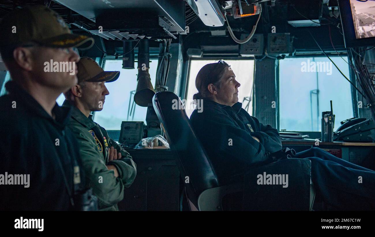 PACIFIC OCEAN (April 11, 2022) Capt. Kelly Fletcher, commanding officer ...