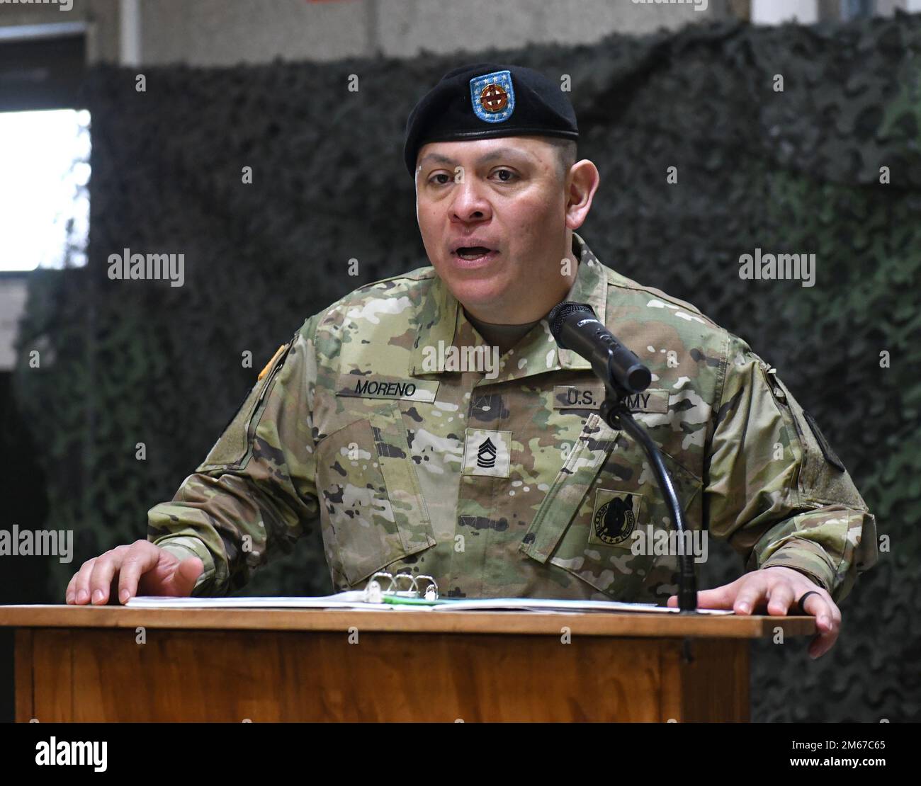 U.S. Army Master Sgt. Oscar Moreno, outgoing Senior Enlisted Advisor of ...