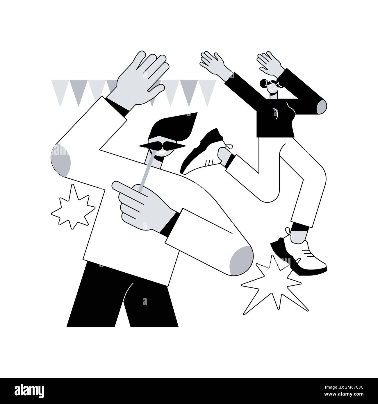 Corporate party abstract concept vector illustration. Colleagues get ...