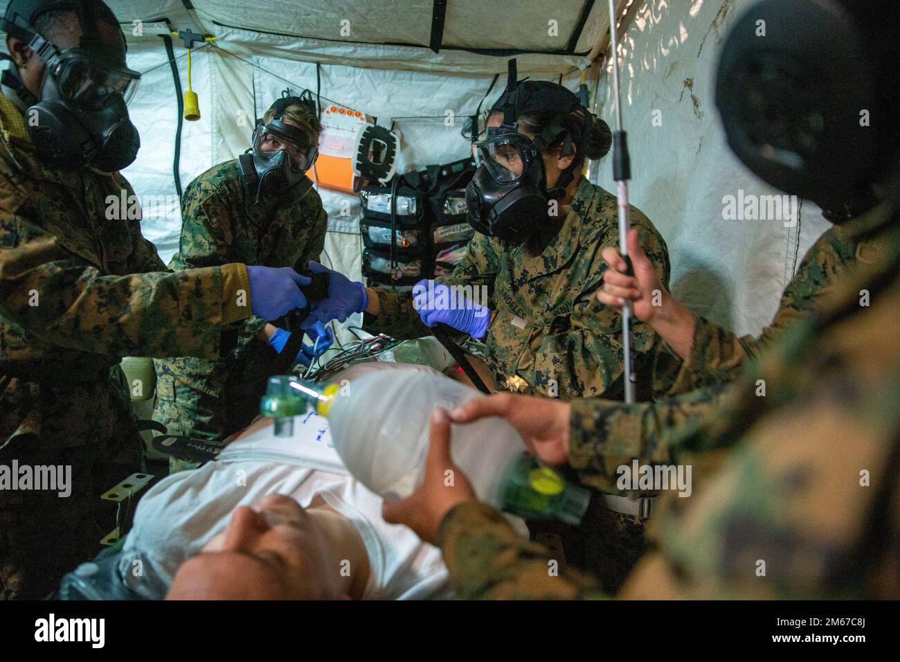 U.S. Sailors with 1st Medical Battalion, 1st Marine Logistics Group, I ...