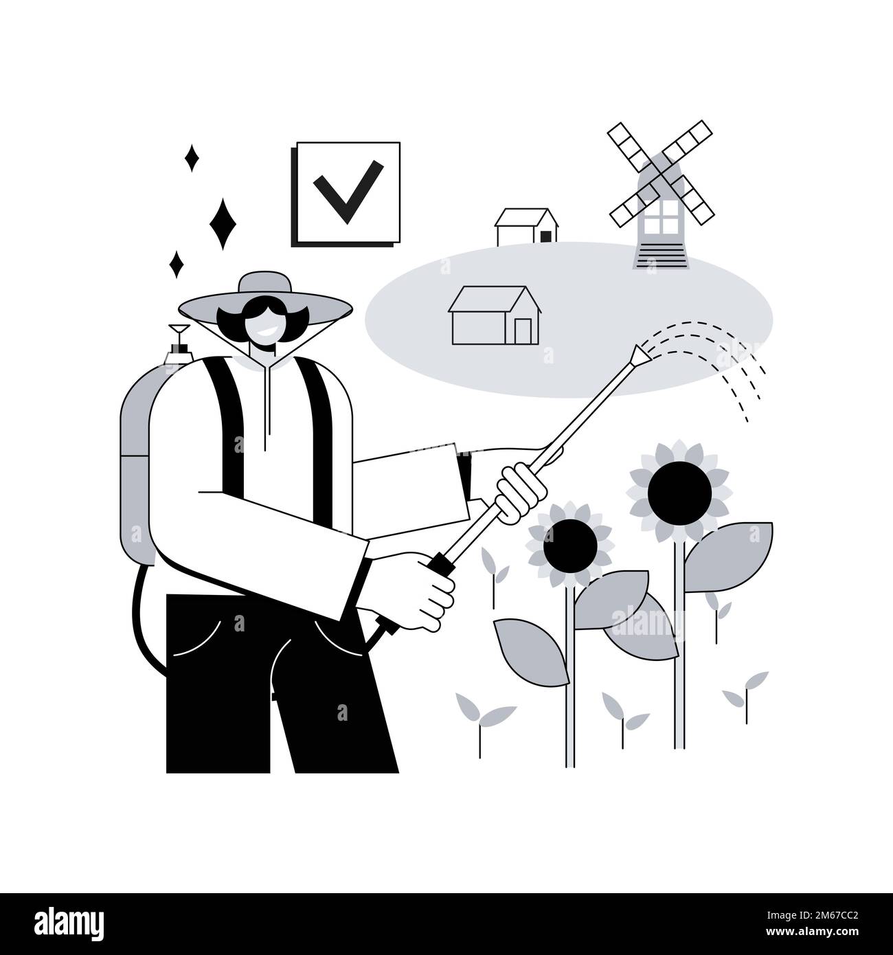 Weed control abstract concept vector illustration. Gardening ...