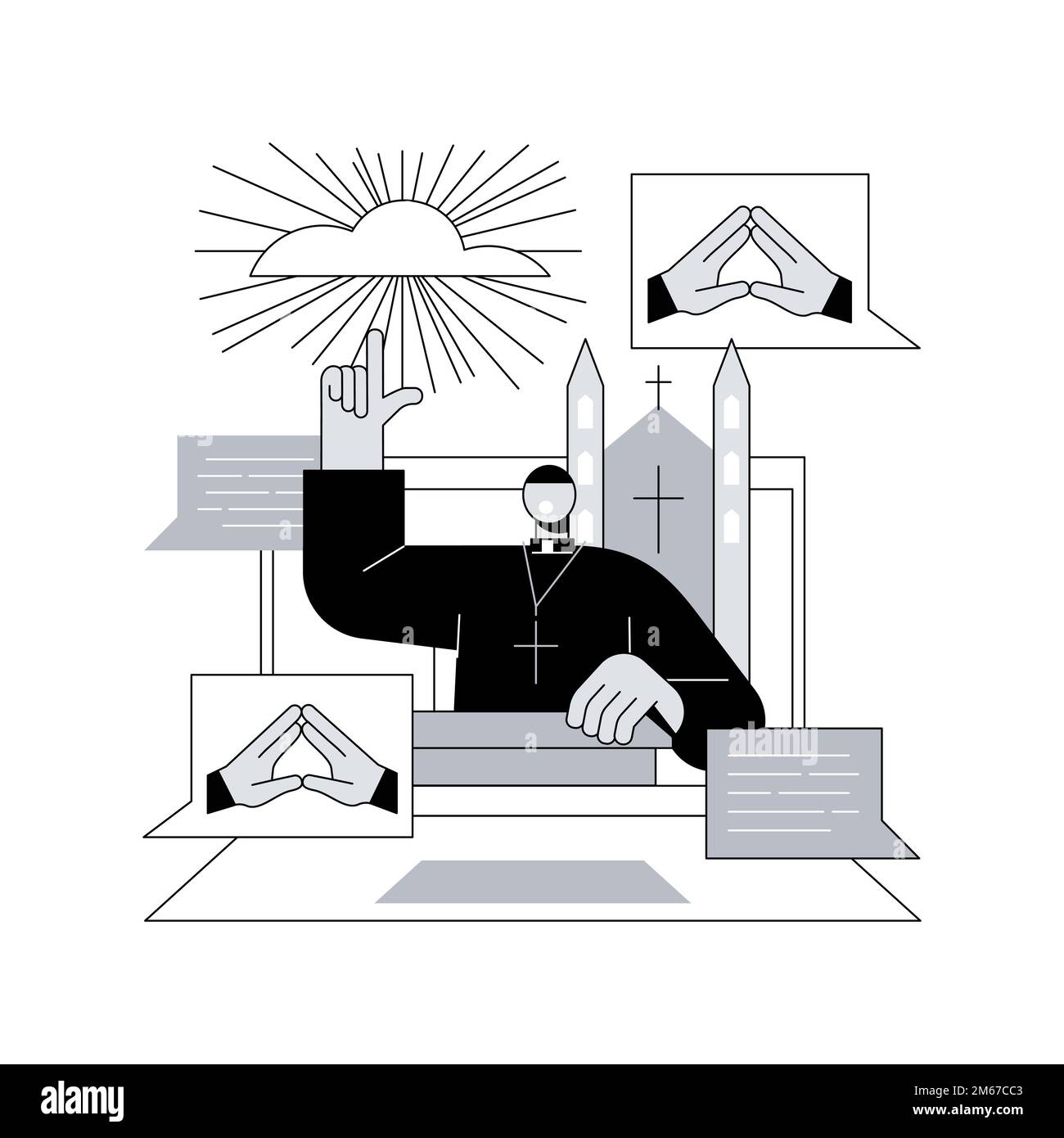 Online church abstract concept vector illustration. Internet church ...