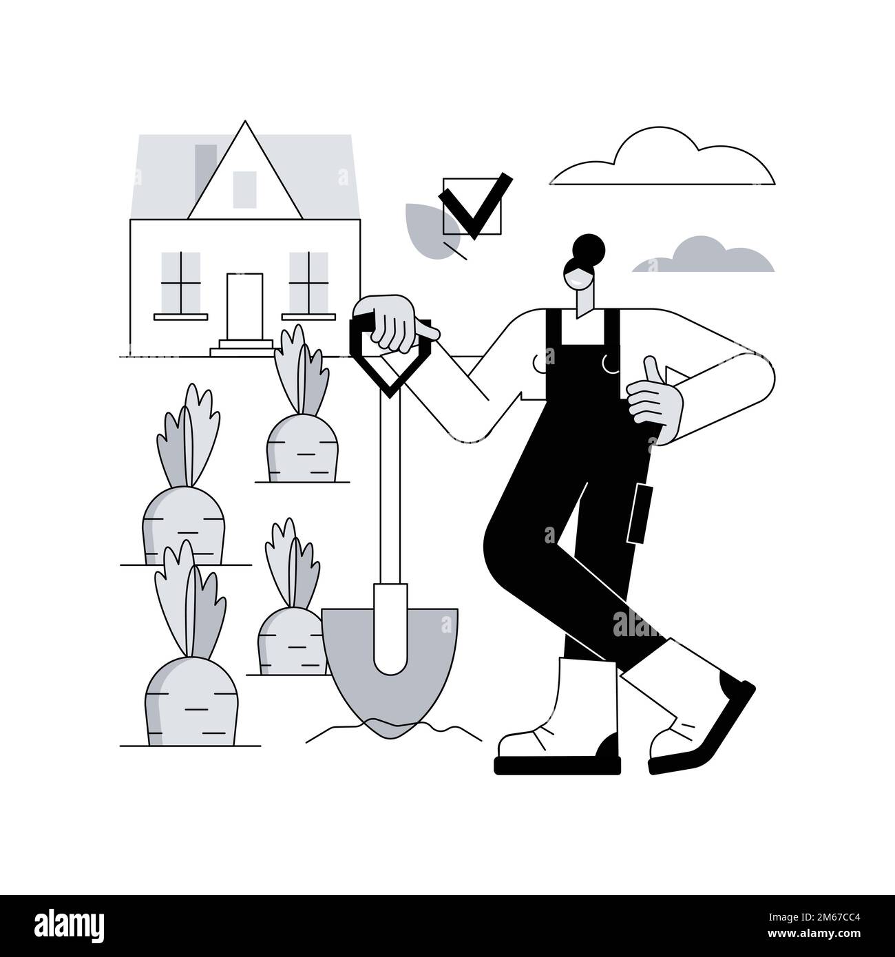 Cultivating the soil abstract concept vector illustration. Gardening ...