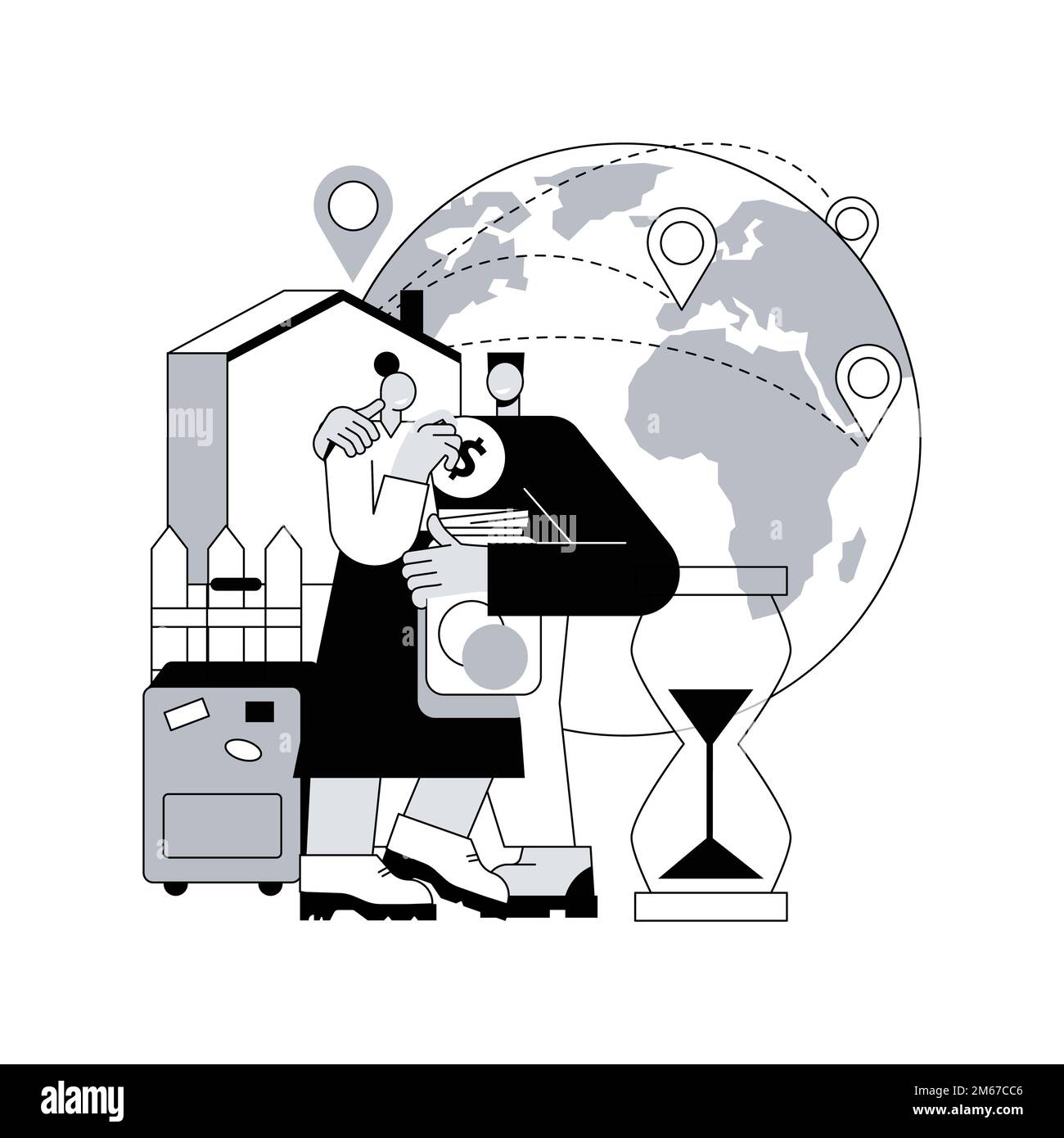 Return migration abstract concept vector illustration. Return of ...