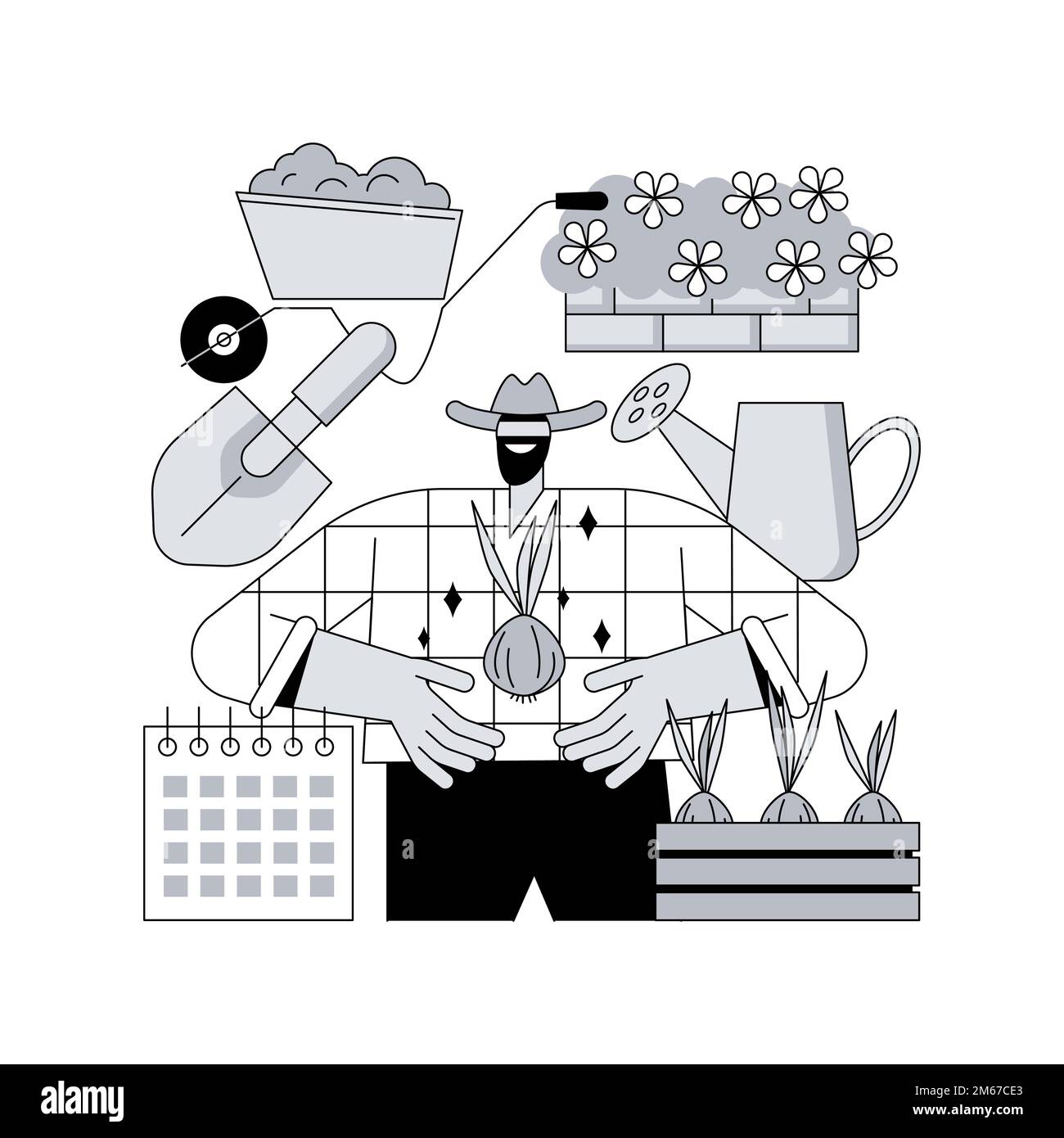 Planting bulbs abstract concept vector illustration. Garden seasonal ...