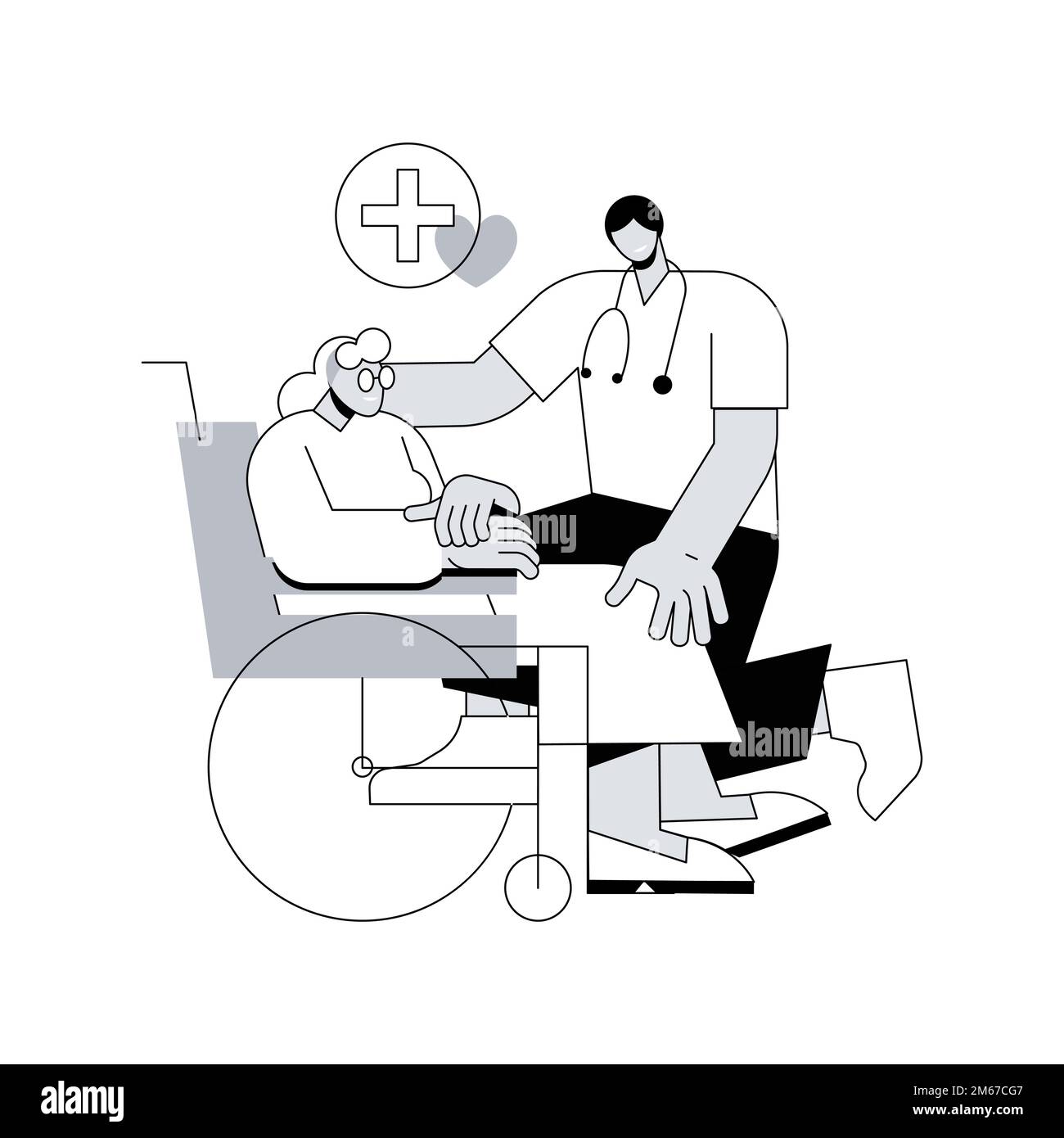 Elderly care abstract concept vector illustration. Elderly people ...