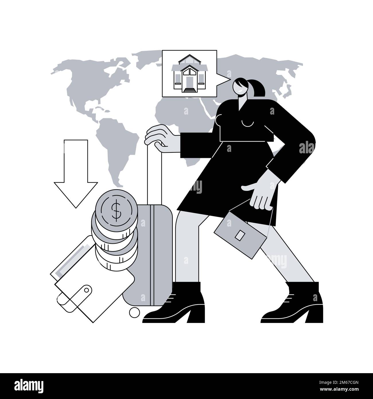 Repatriation grant abstract concept vector illustration. Salary and ...