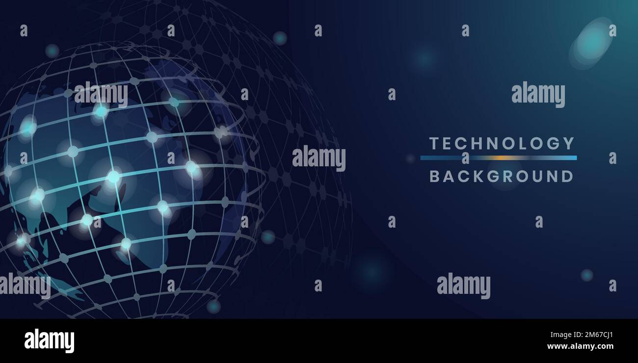 Blue globe futuristic technology background vector Stock Vector Image ...