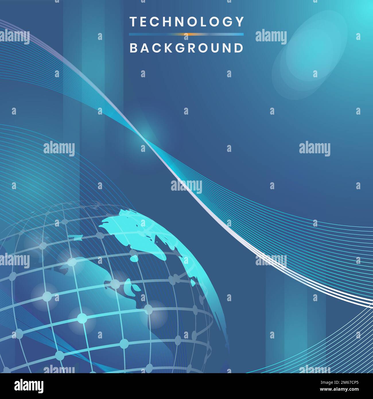 Blue globe futuristic technology background vector Stock Vector Image ...