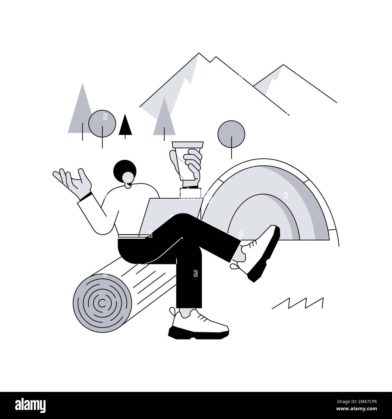 Downshifting abstract concept vector illustration. Simple living ...