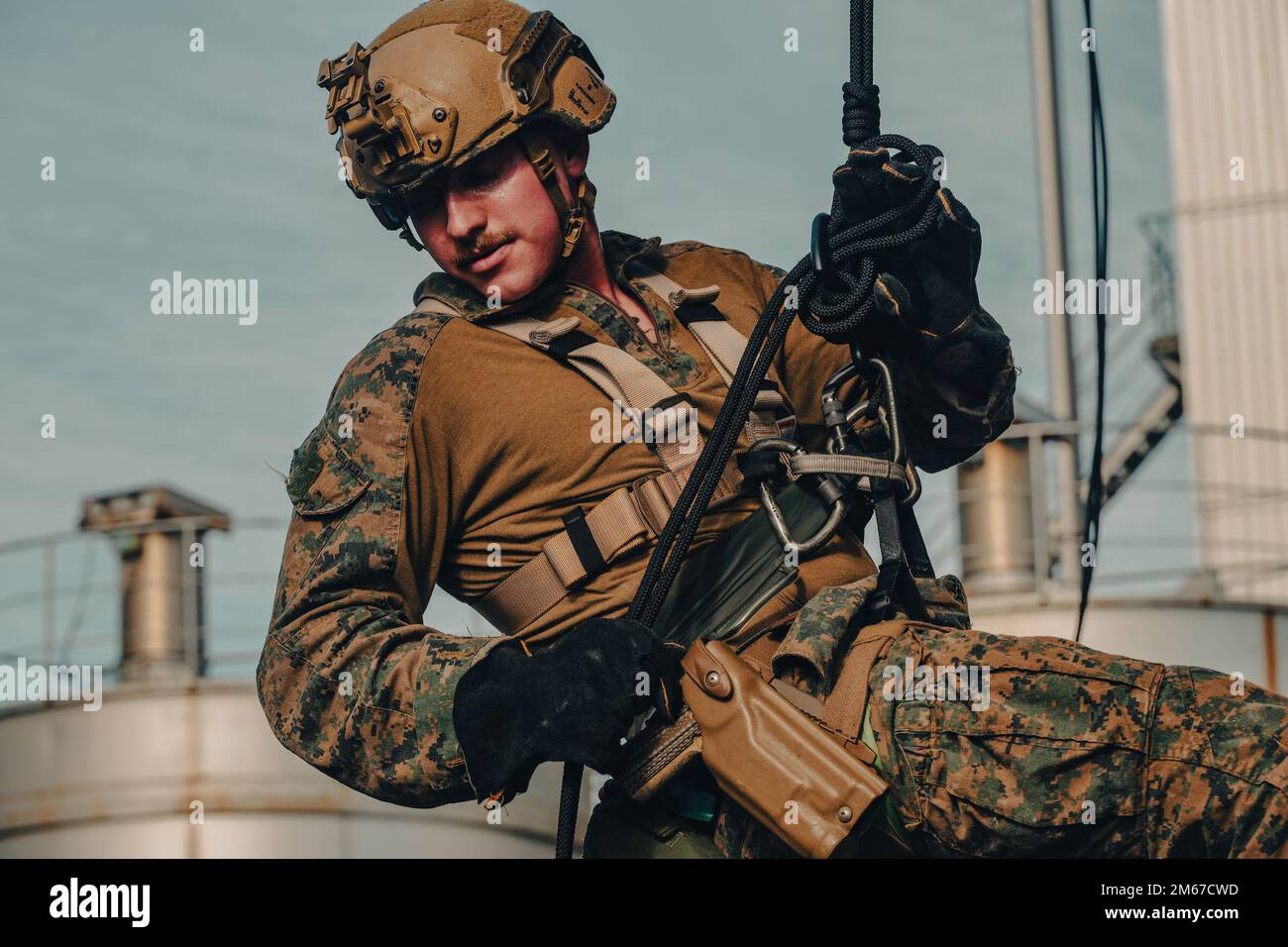 A U.S. Reconaissance Marine with Maritime Raid Force (MRF), 31st Marine ...