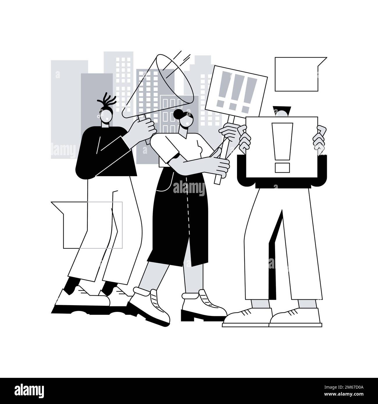 Mass protest abstract concept vector illustration. Demonstration ...