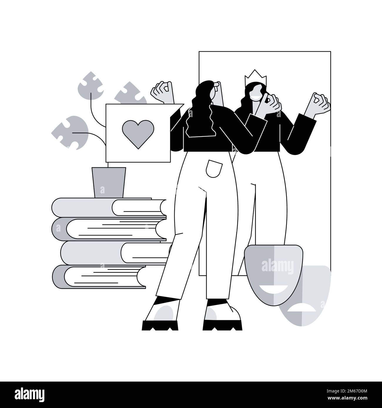 Self-image abstract concept vector illustration. Positive self-image ...