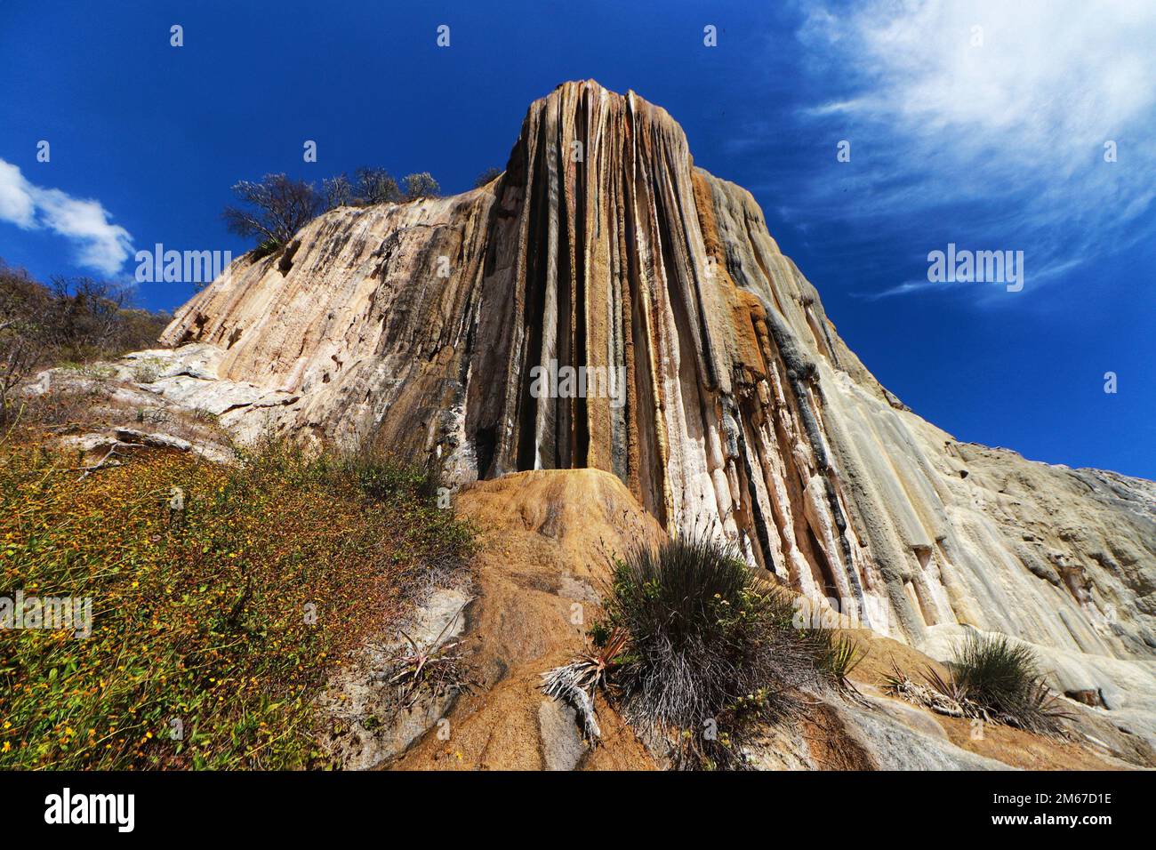 December 30, 2022 in Oaxaca, Mexico: Tourists enjoy the petrified waterfalls of Hierve el Agua ...