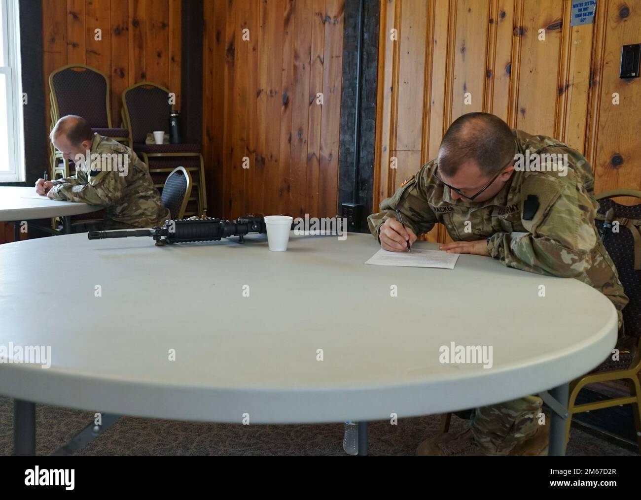 (Left to Right) Staff Sgt. Timothy Yoder, a Soldier with Headquarters ...