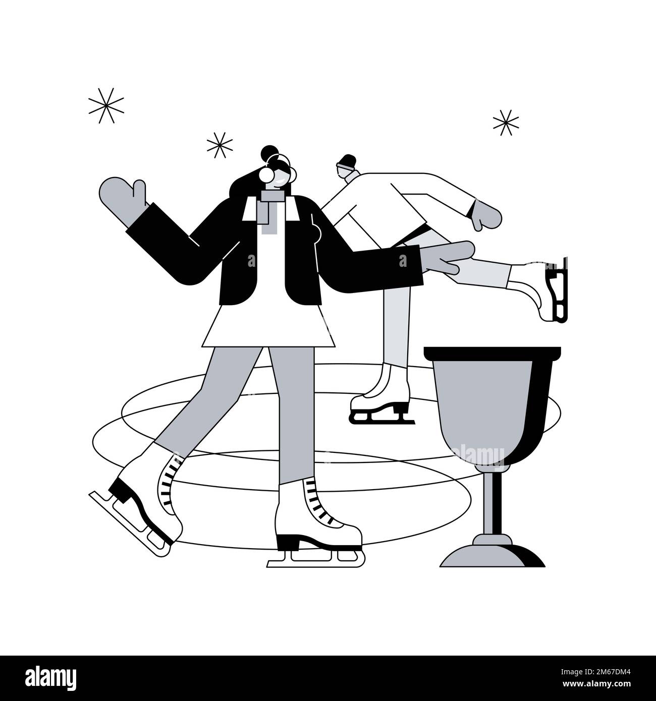 Skating abstract concept vector illustration. Winter sports, outdoor ...