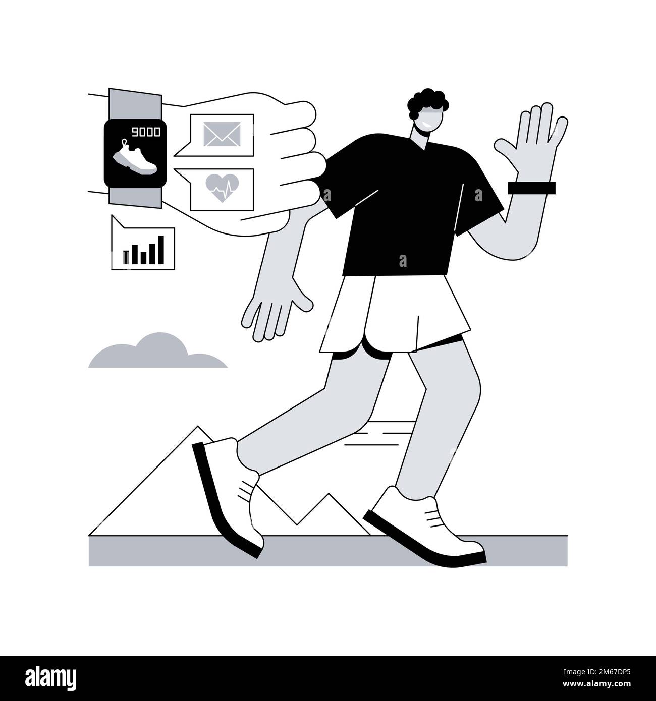 Sport and fitness tracker abstract concept vector illustration ...