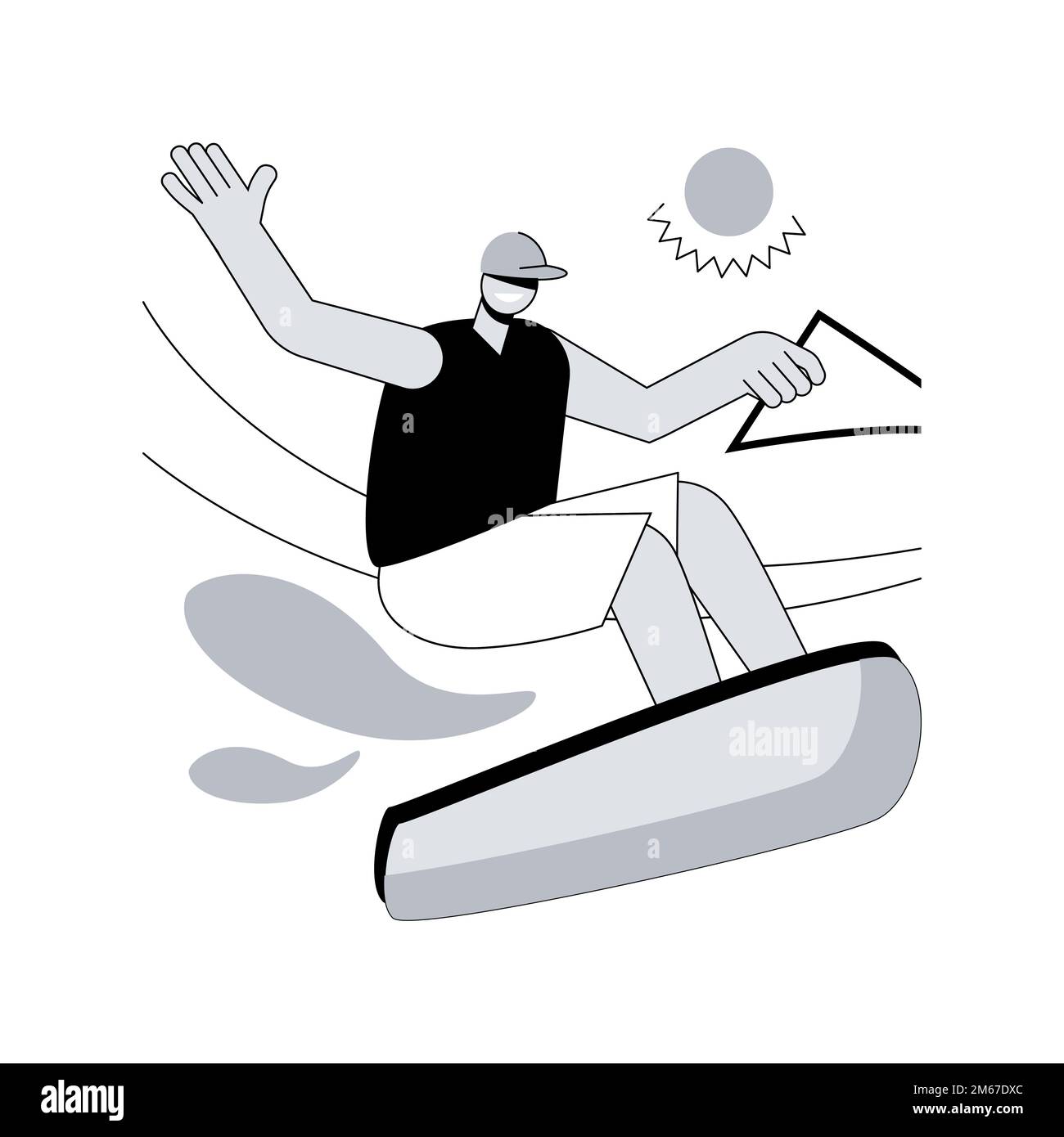 Wakeboarding abstract concept vector illustration. Water sport, extreme ...