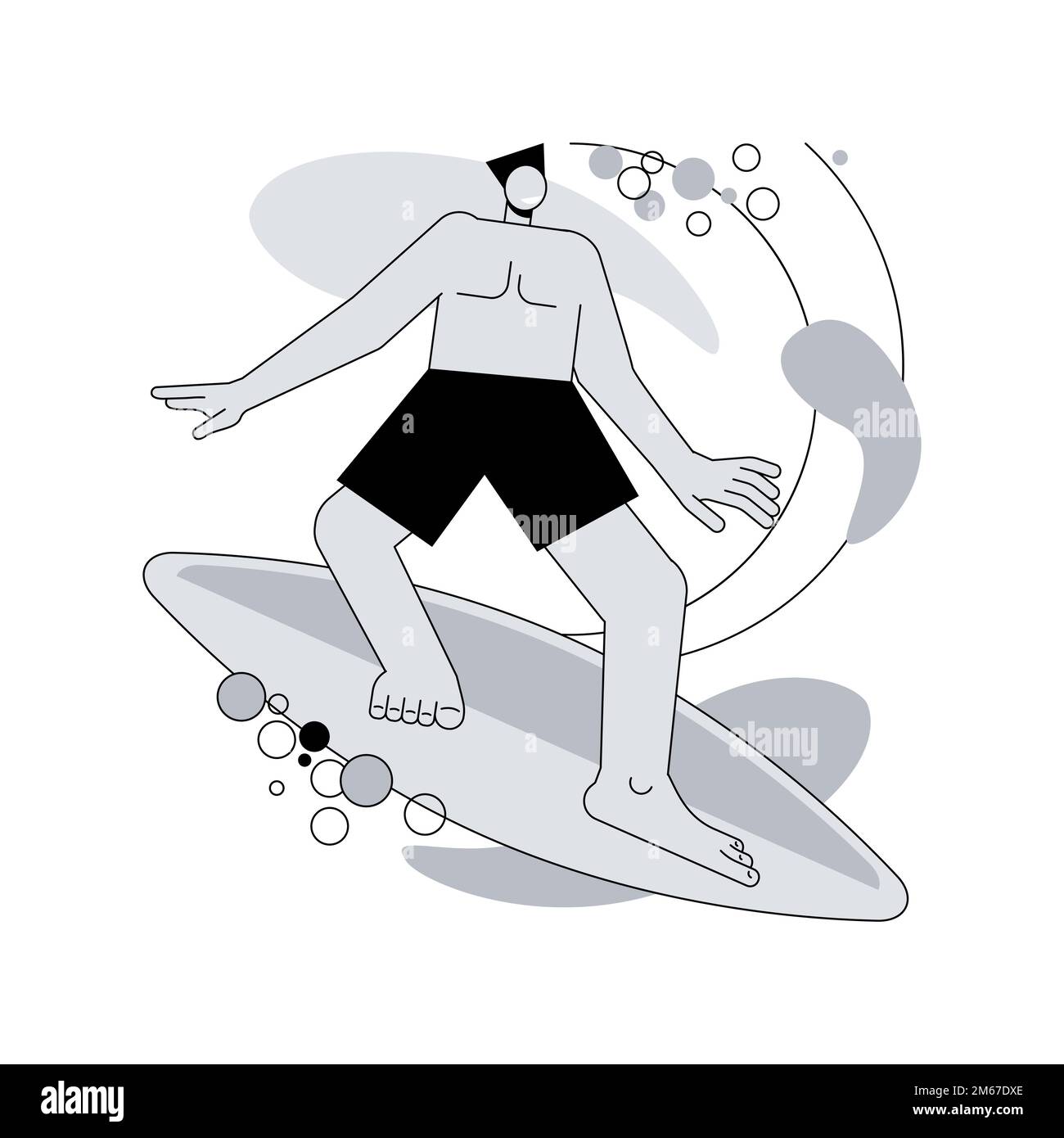 Surfing abstract concept vector illustration. Water sport, holiday fun ...
