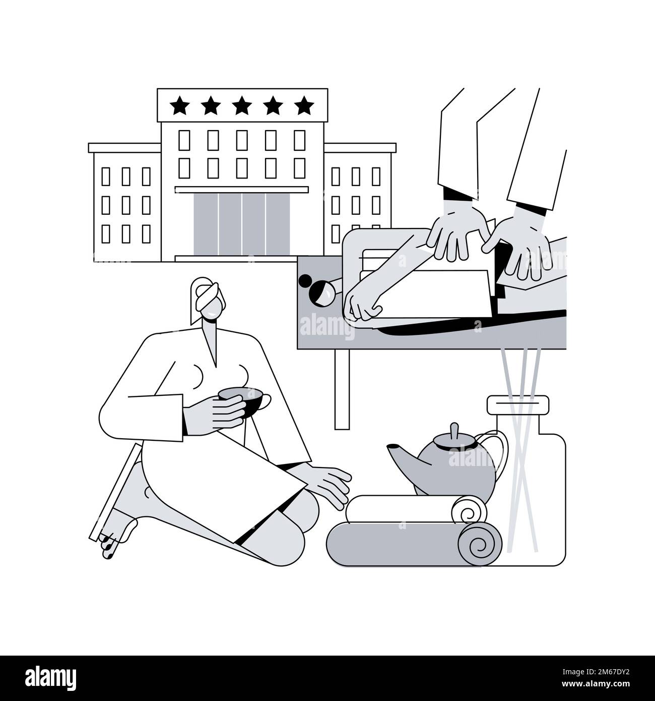 Wellness and spa hotel abstract concept vector illustration. Massage ...