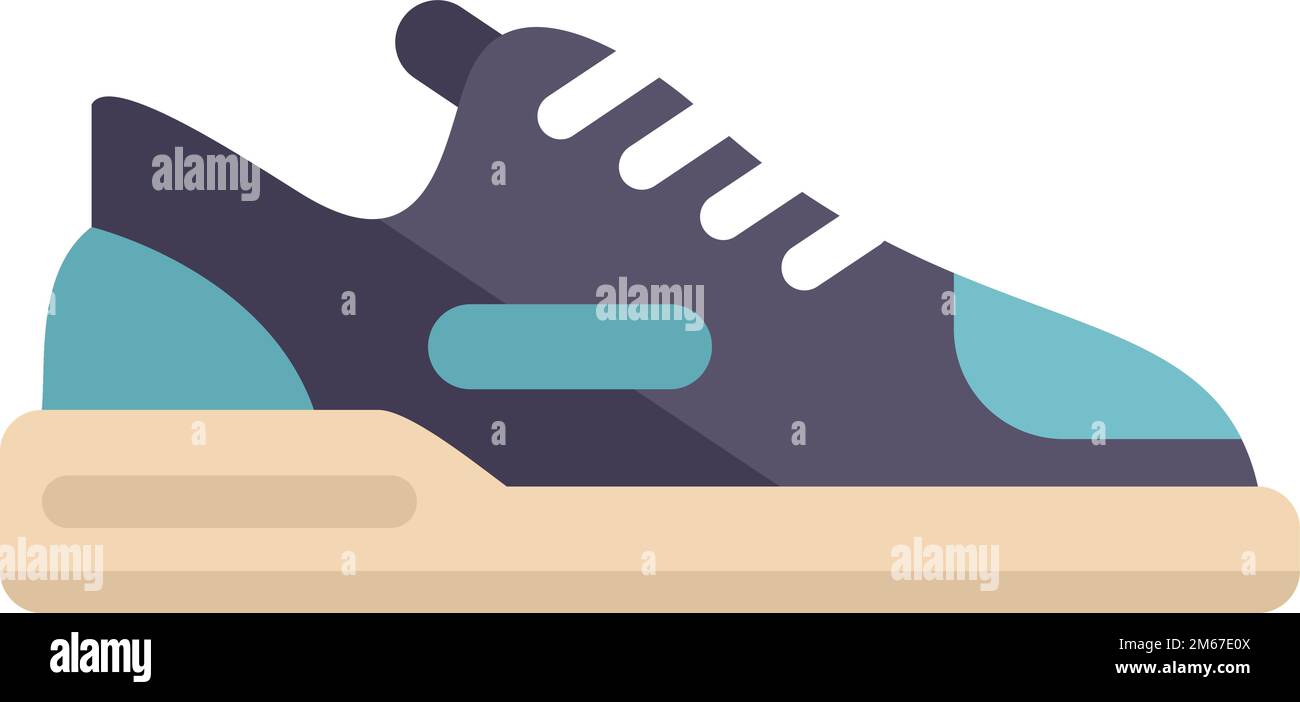 Sneaker icon flat vector. Sport shoe. Footwear design isolated Stock ...
