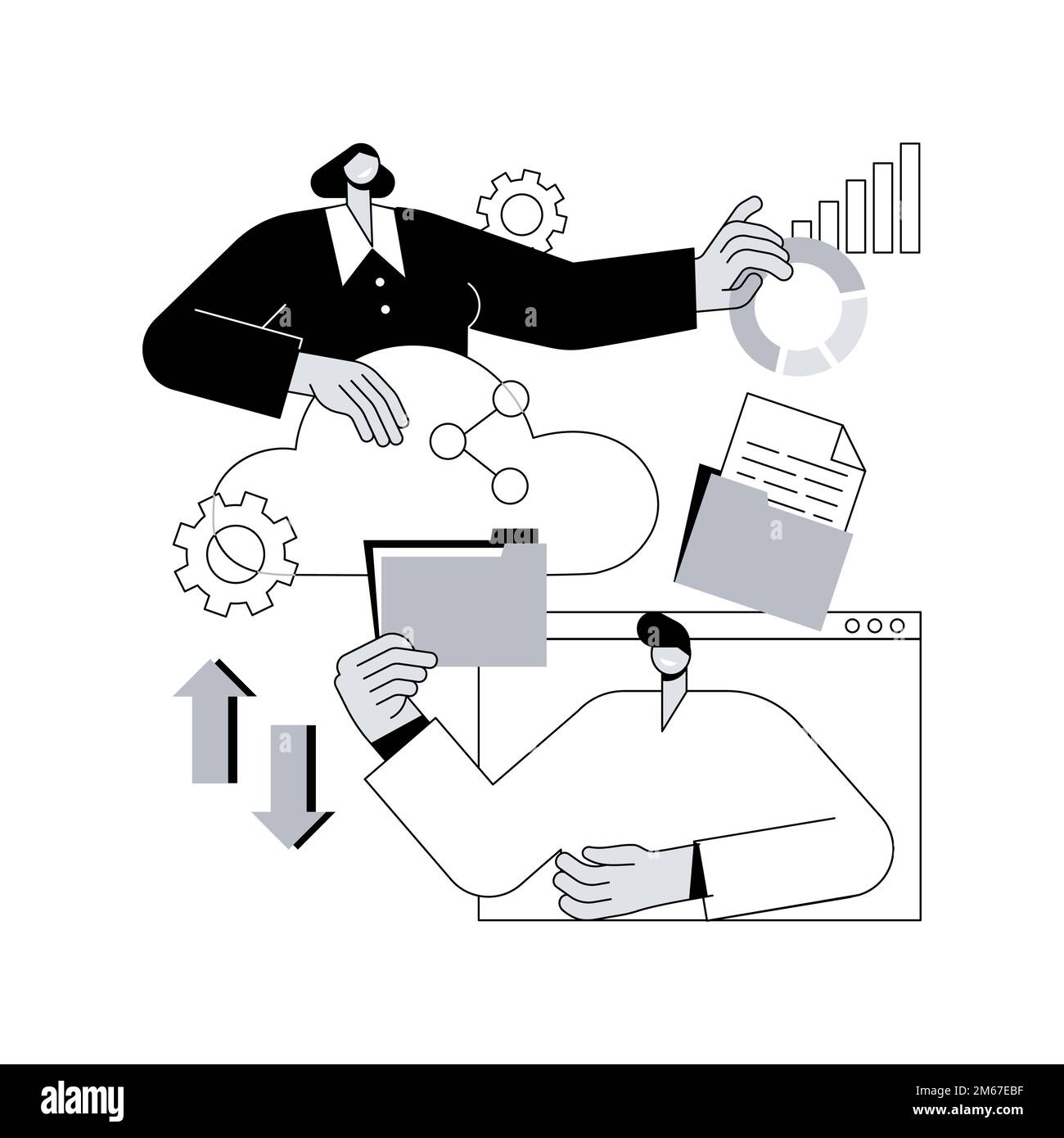 Cloud Collaboration Abstract Concept Vector Illustration Online Collaboration Remote Business