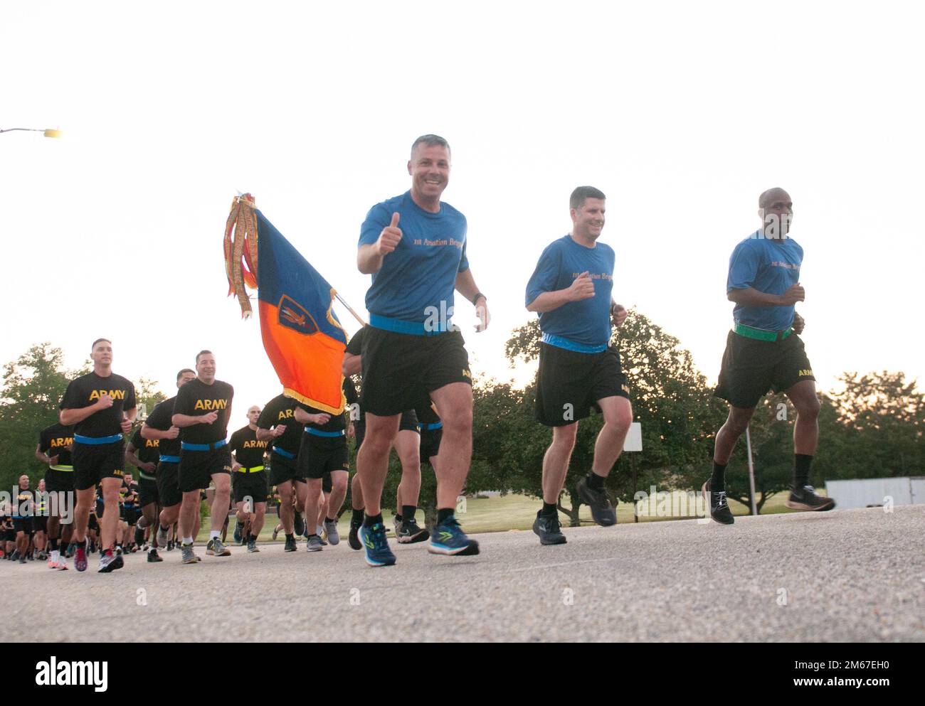 Col. Richard Tucker, 1st Aviation Brigade commander, leads the way on a ...