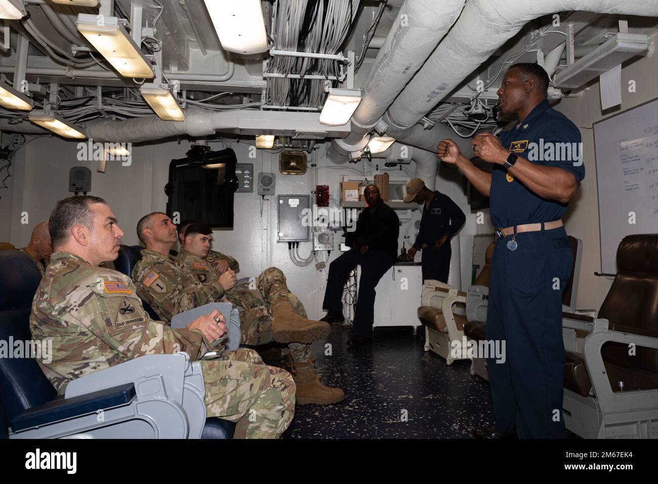 U.S. Navy Command Master Chief Jay Westmoreland, assigned to amphibious ...