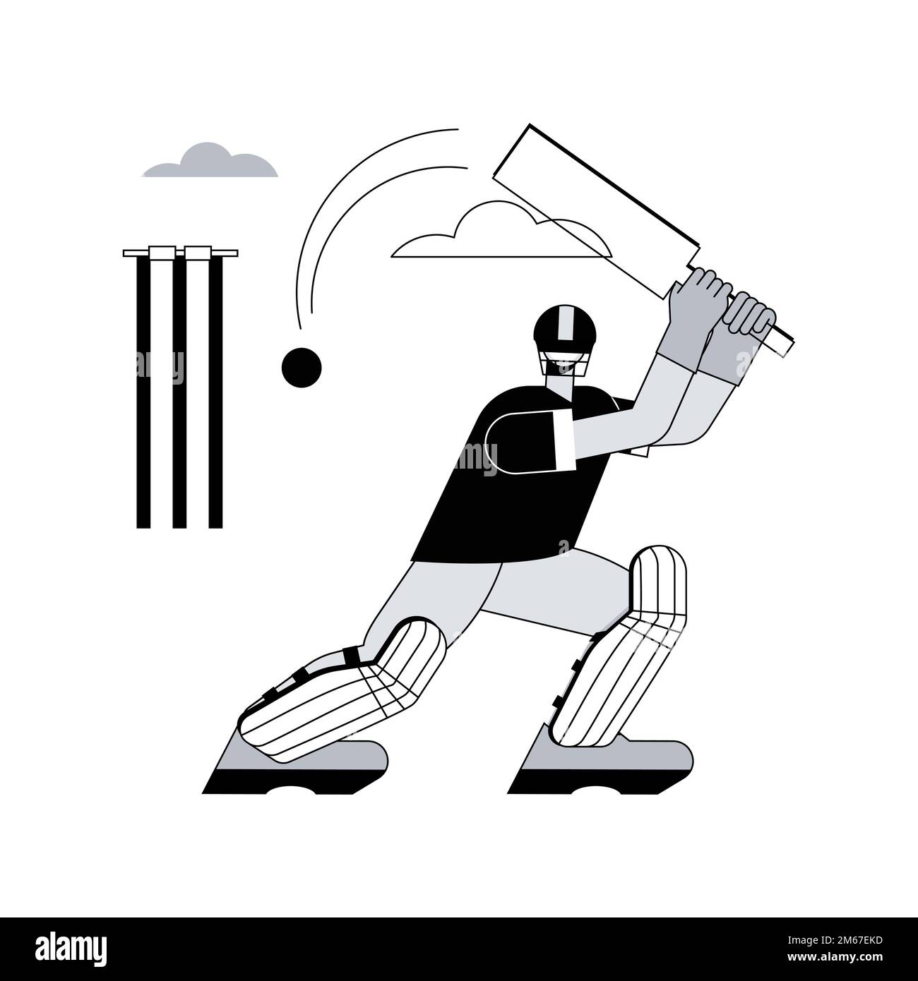 Cricket abstract concept vector illustration. Professional player ...