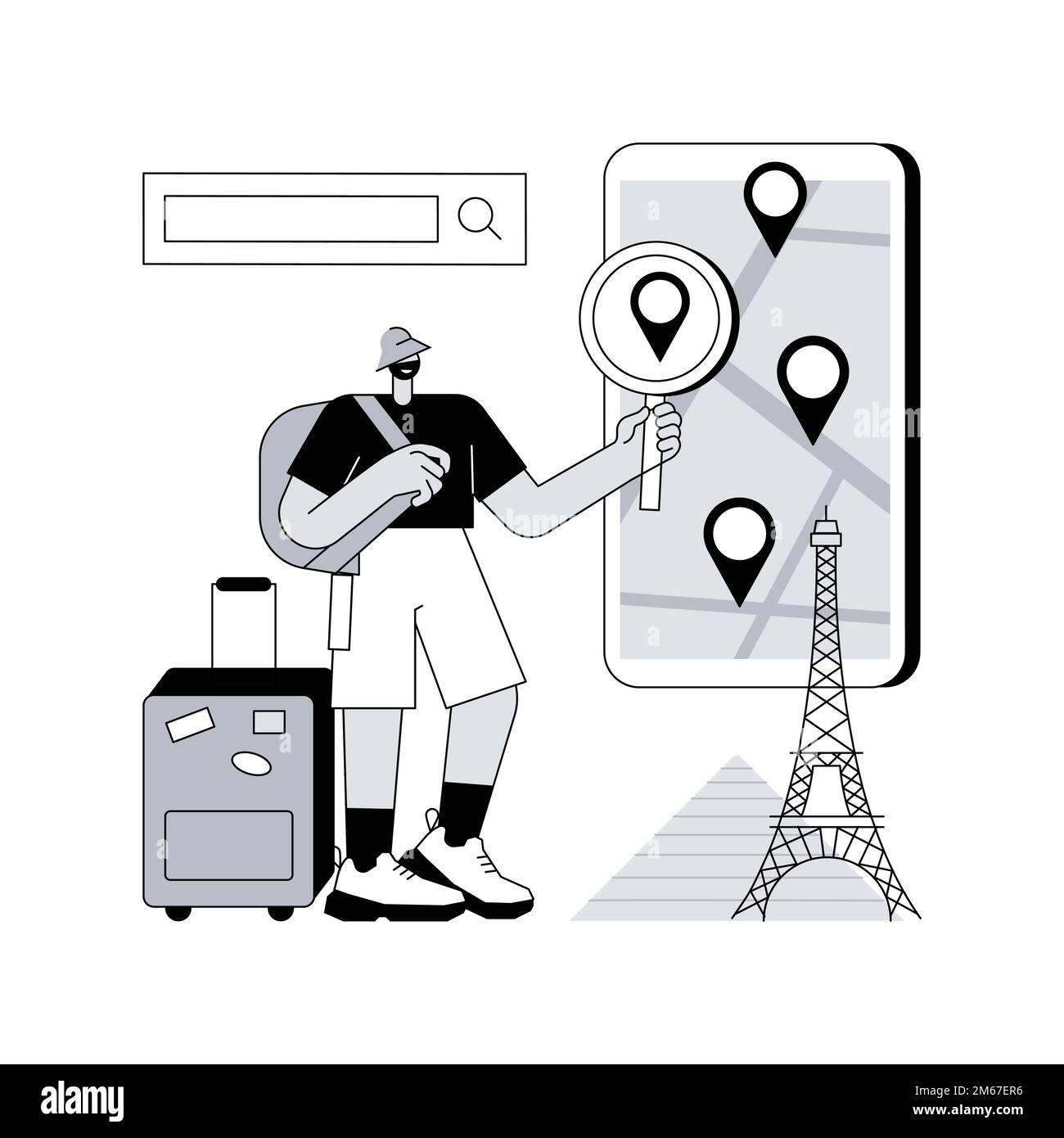 Tour navigator abstract concept vector illustration. Travel guide ...