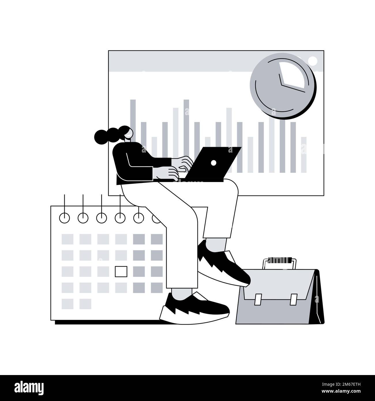 Time and attendance tracking system abstract concept vector illustration. Attendance time ...