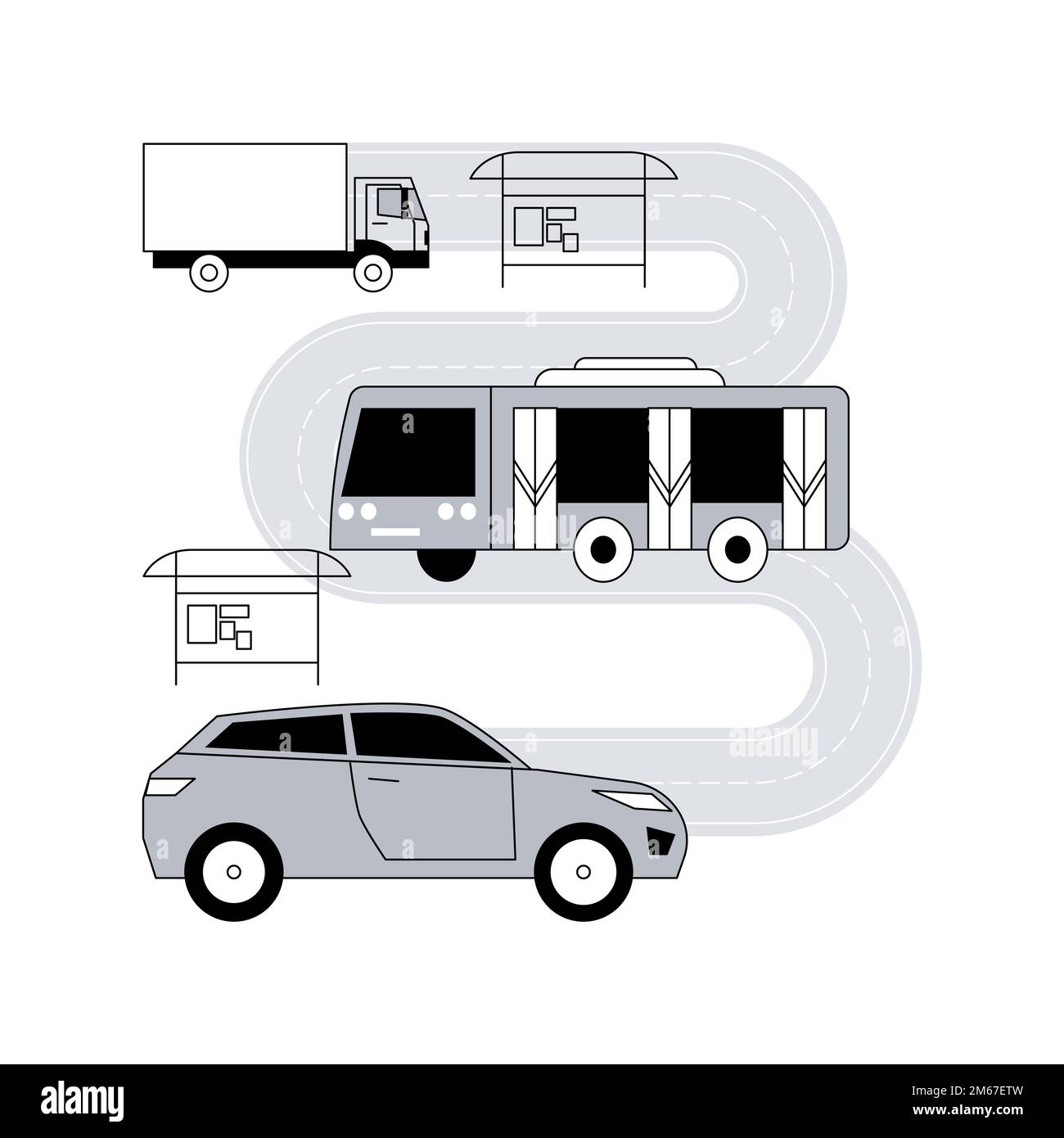 Surface transport abstract concept vector illustration. Road transport ...