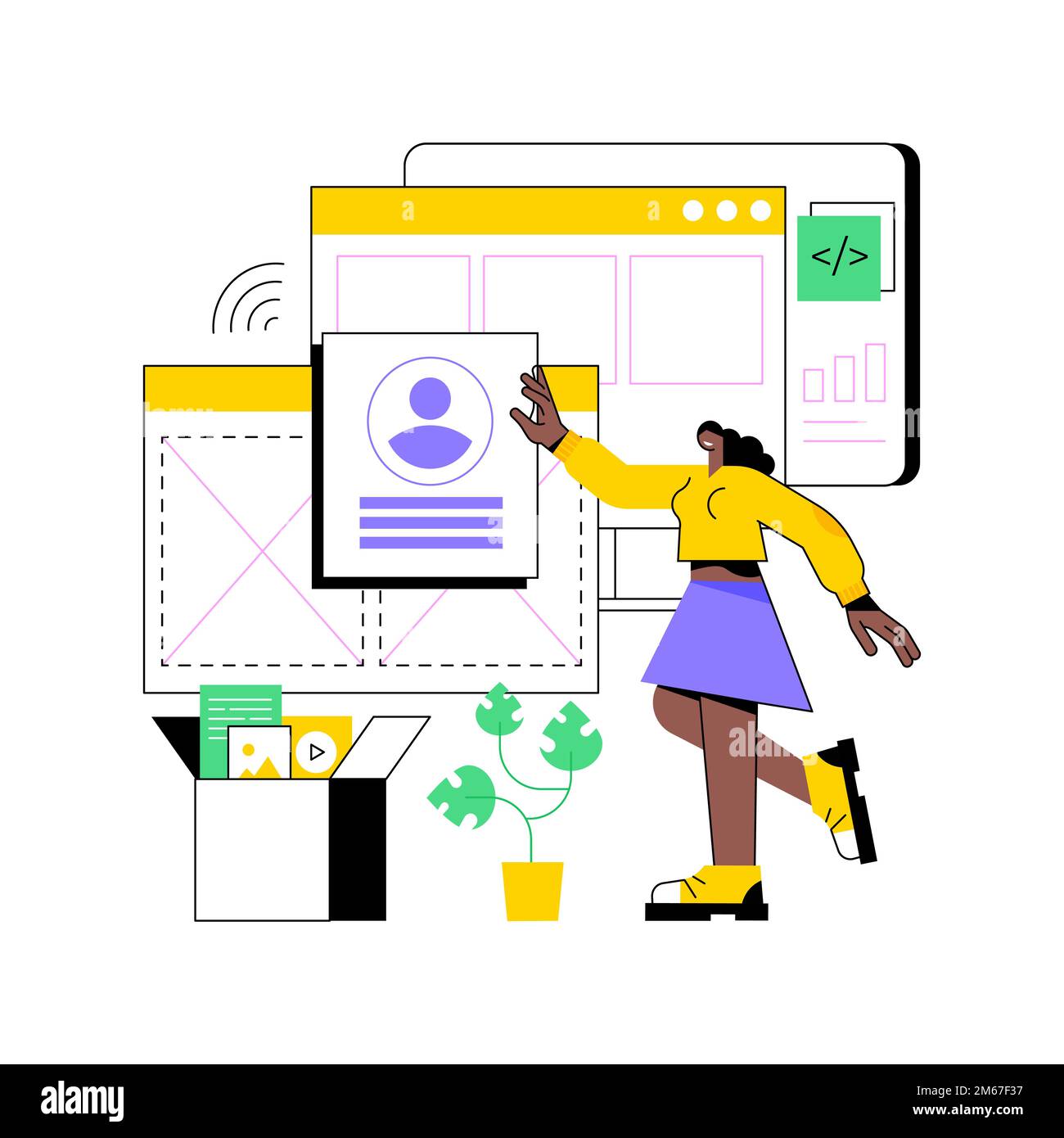 Web Application Design Abstract Concept Vector Illustration Desktop