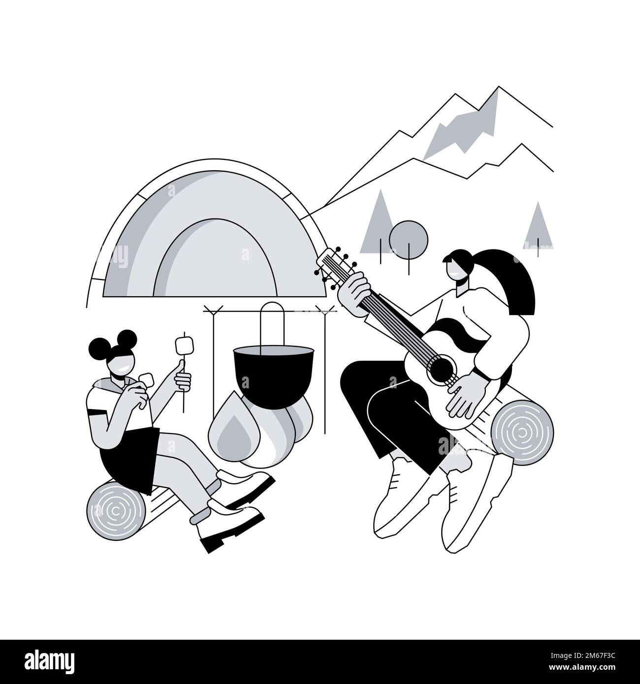 Summer camp abstract concept vector illustration. Sleepaway camp ...