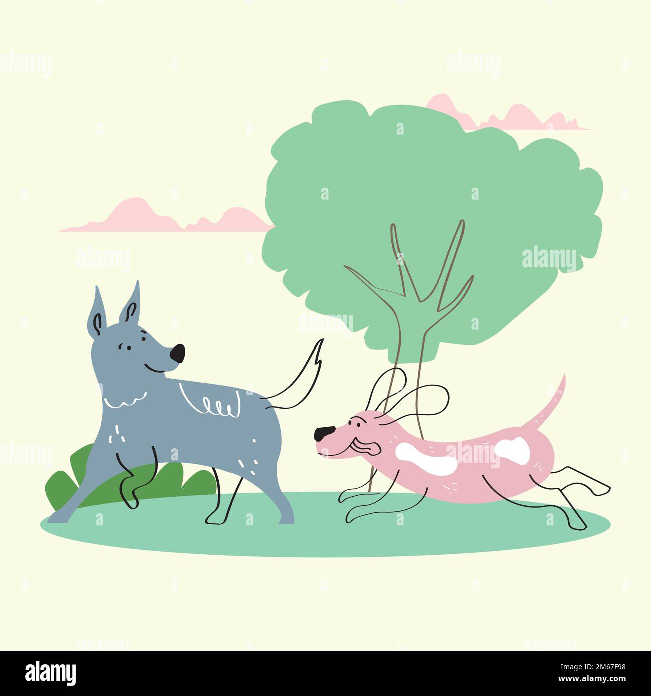 Running puppies Stock Vector Images - Alamy