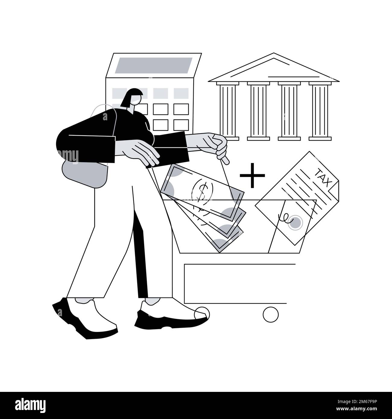 Value added tax system abstract concept vector illustration. VAT number ...