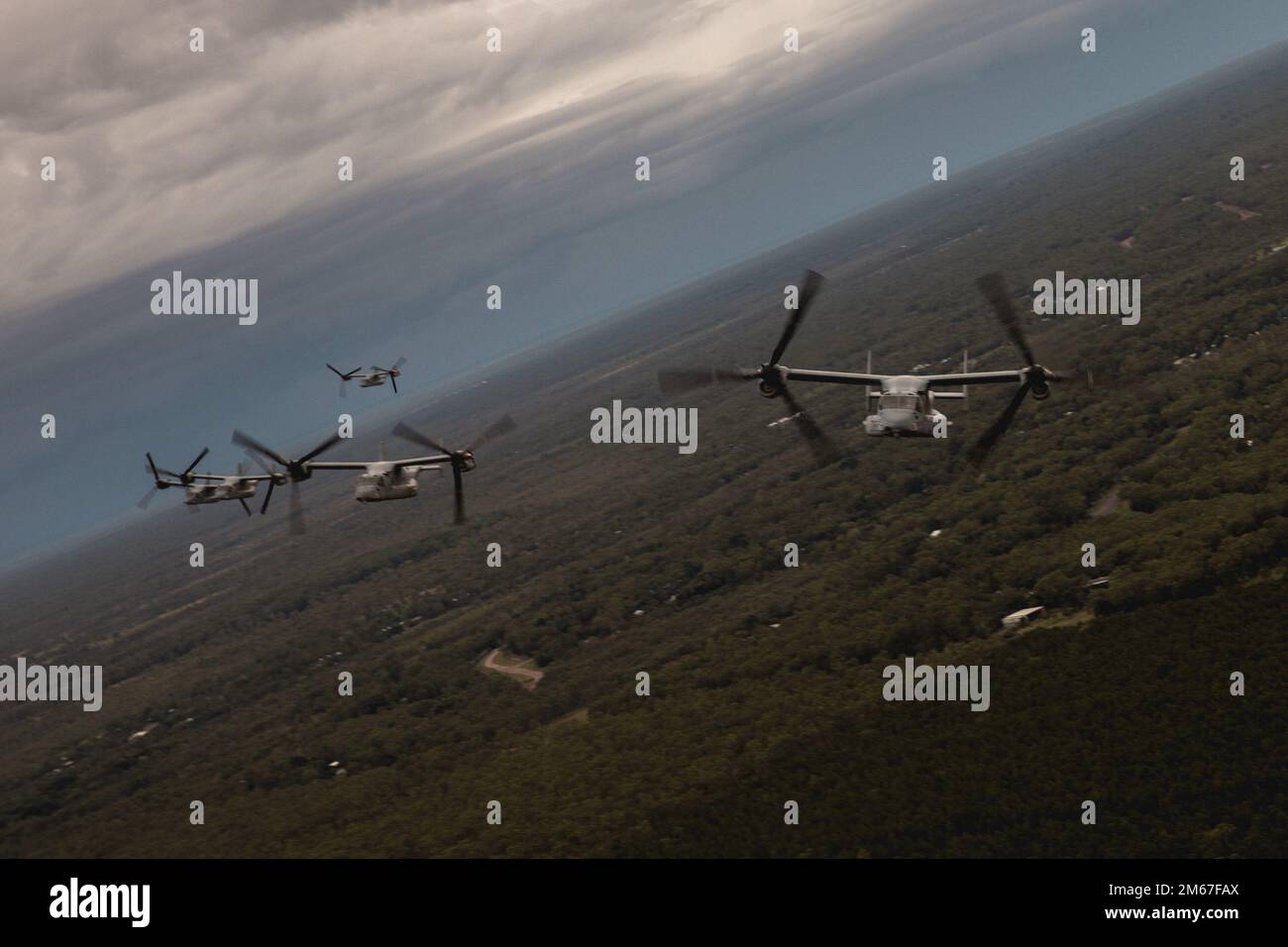 U.S. Marine Corps MV-22 Ospreys with Marine Medium Tiltrotor Squadron ...