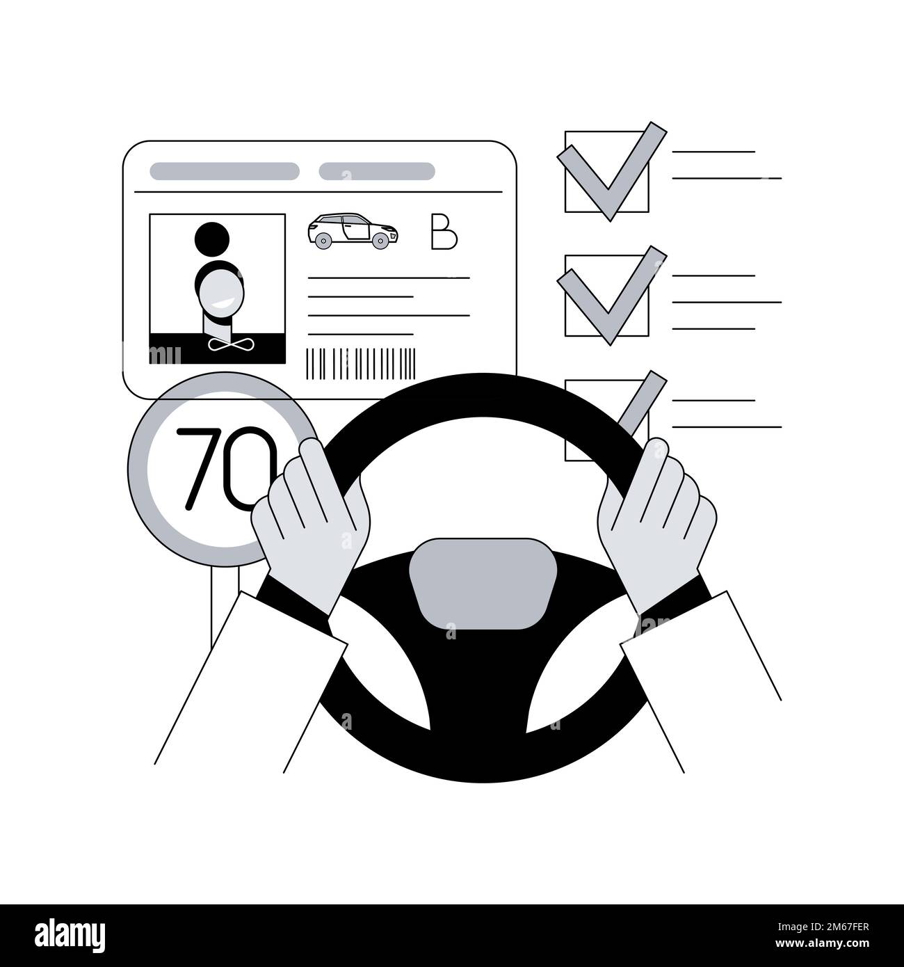 Driving license abstract concept vector illustration. Identification ...