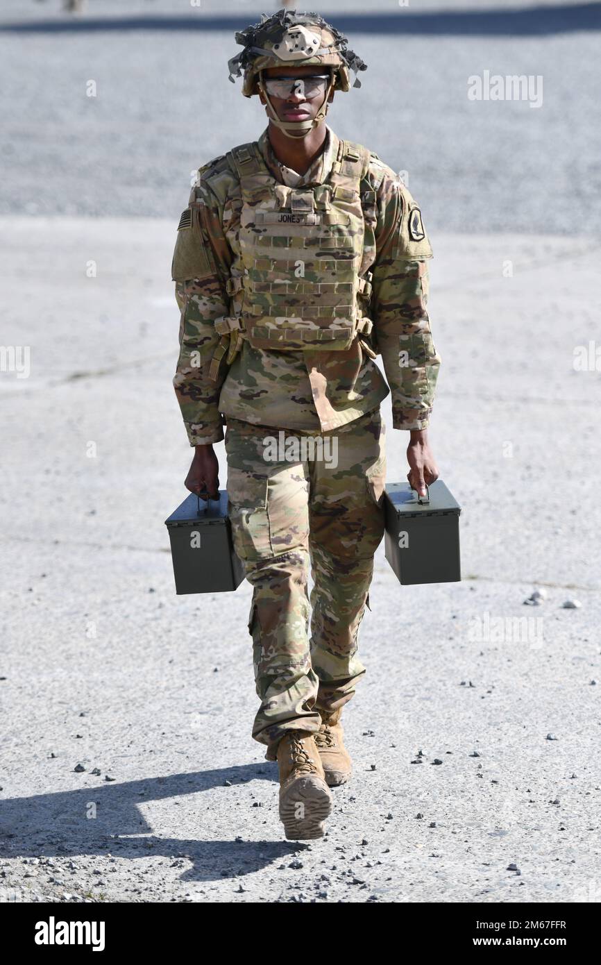 U.S. Army Pvt. Shawn Jones with 4th Battalion, 319th Airborne Field ...