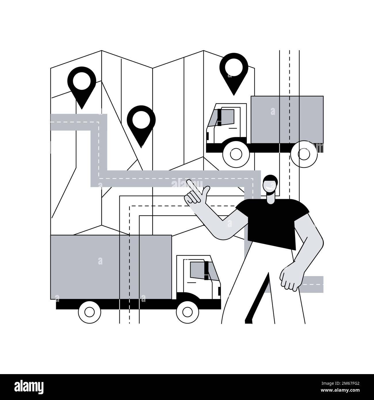 Lorry road train on Stock Vector Images - Alamy