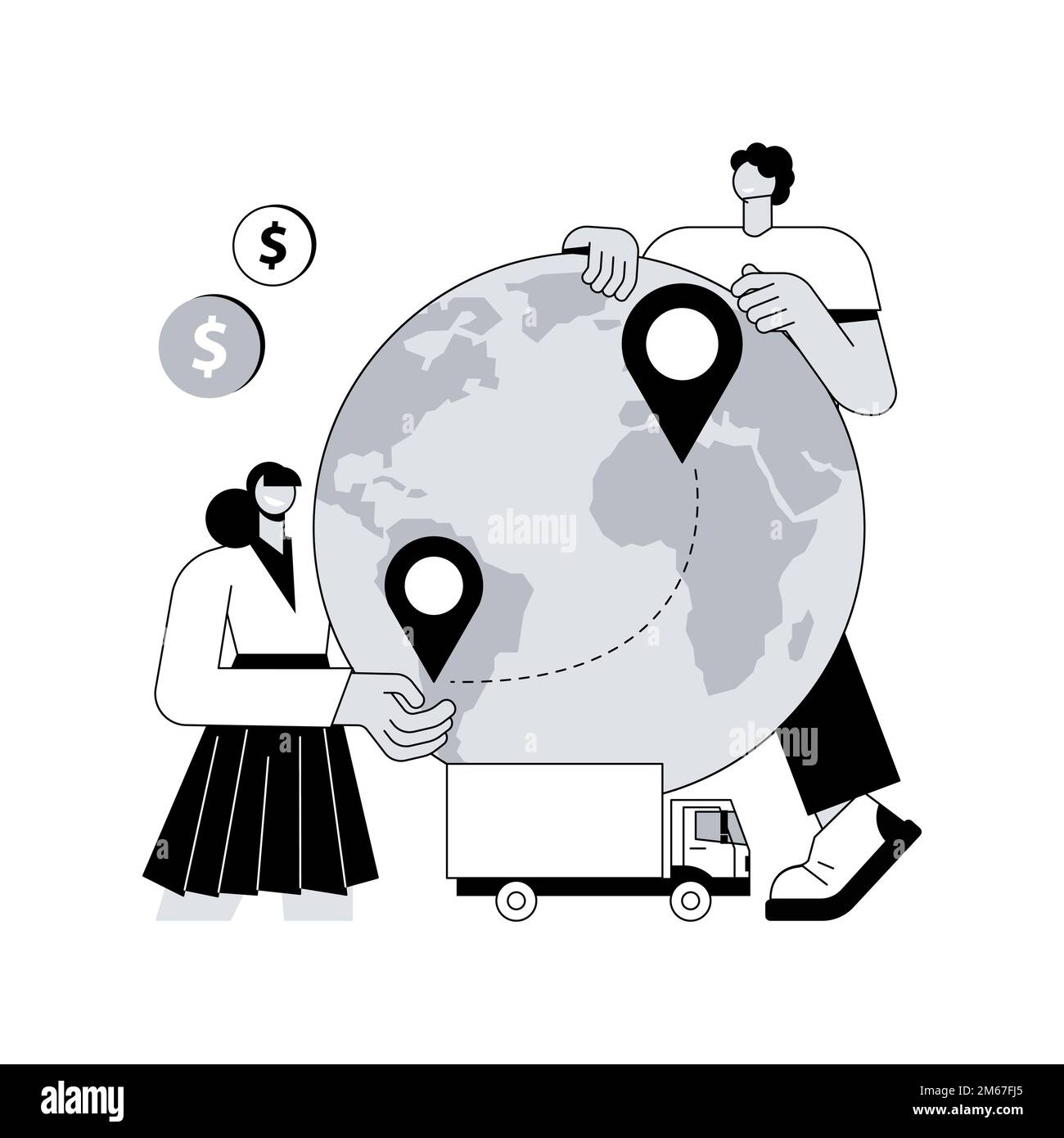 Collaborative logistics abstract concept vector illustration. Supply ...