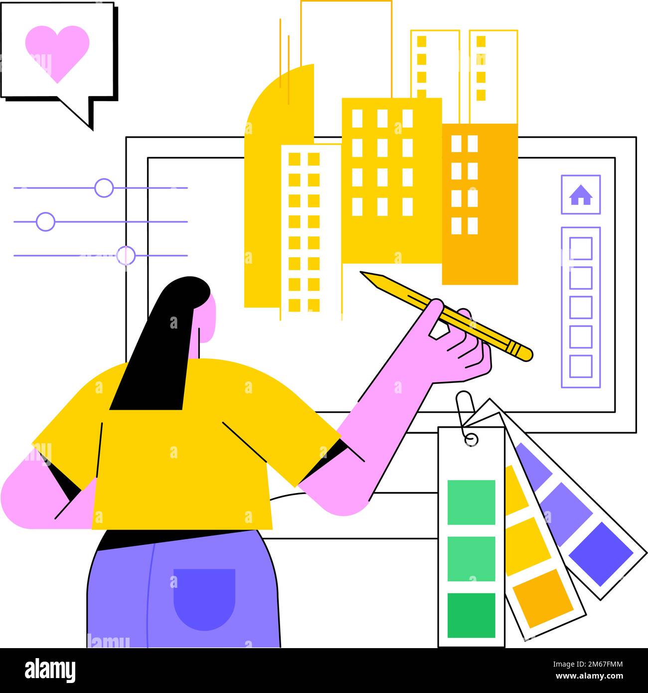 Graphic design abstract concept vector illustration. Design studio ...